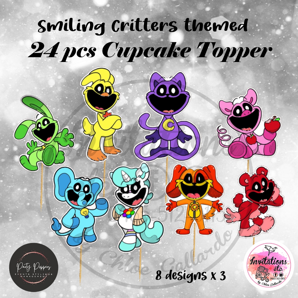 24pcs Smiling Critters Themed Cupcake Toppers | Shopee Philippines