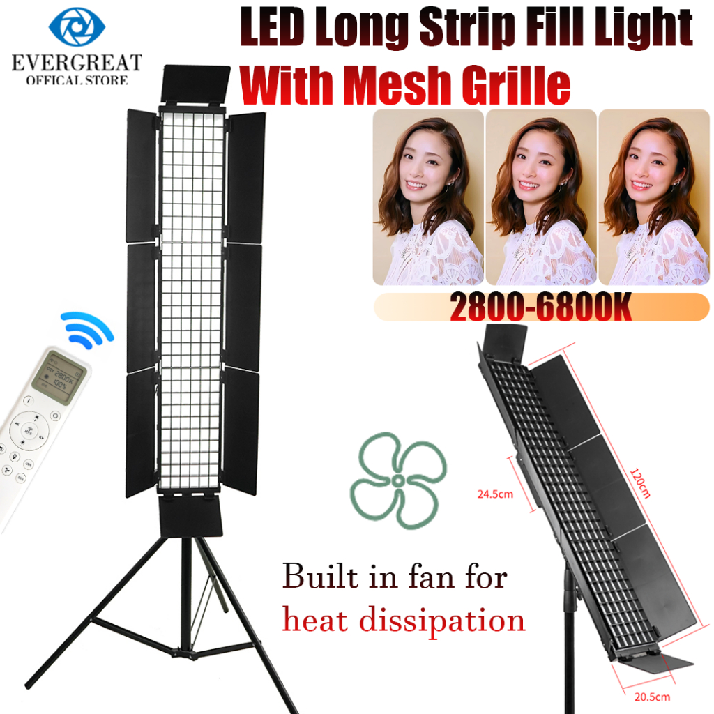 Professional Strip LED Fill Light Lamp With Grille Bi-Color Continuous ...