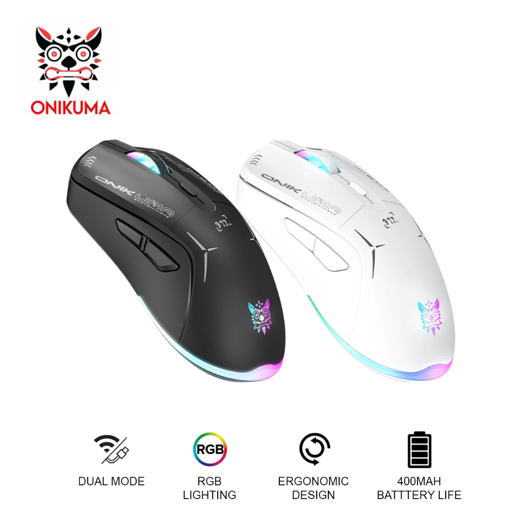 Onikuma CW917 RGB 4800DPI Wired 2.4G Wireless Dual Mode Ergonomic ...