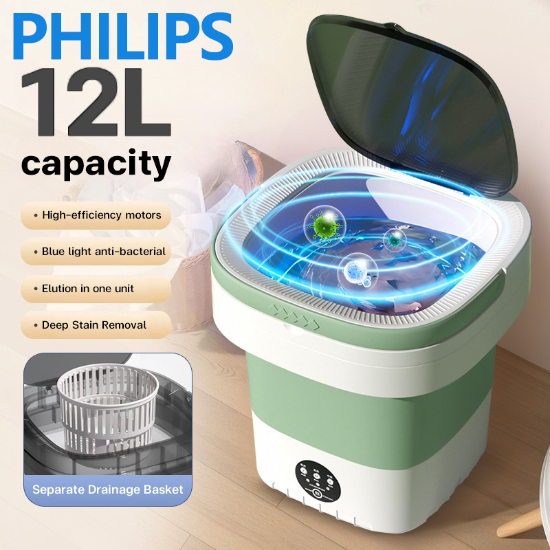 Philips 12L Mini Washing Machine with dryer Foldable Washing Machine ...