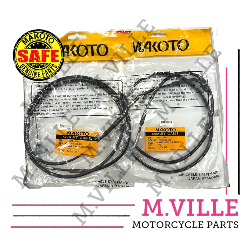 Honda Click 125 i / 150 Throttle Cable A and B | Shopee Philippines