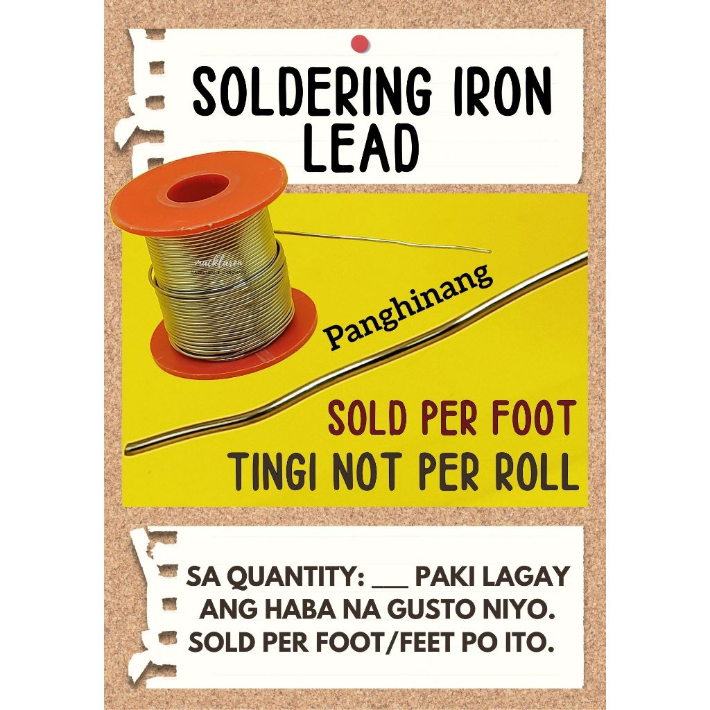 Soldering Iron Lead Pang Hinang Wire Type Sold per Foot Feet | Shopee ...