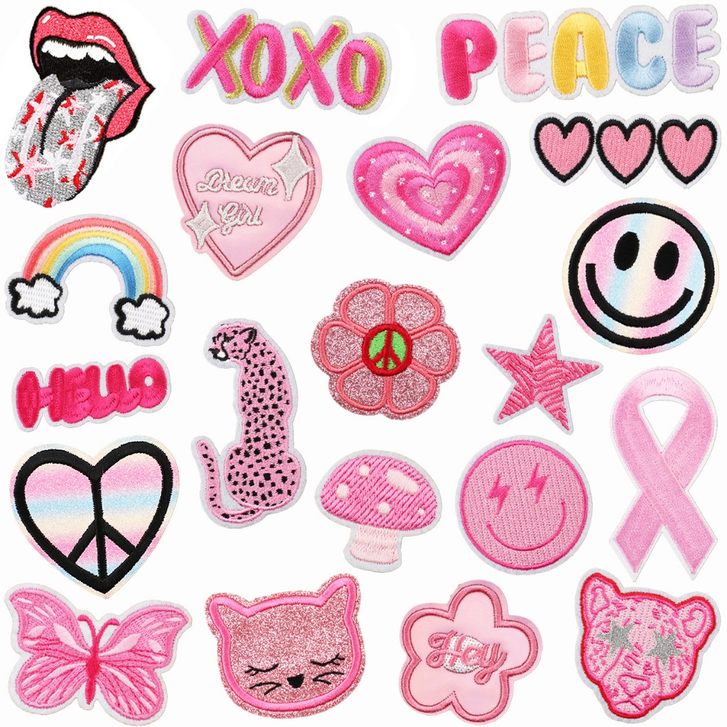 Computer Embroidered Pink series Cloth stickers/patch | Shopee Philippines