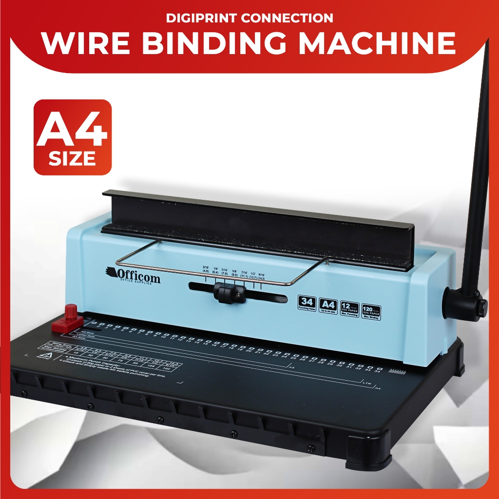 Officom Wire Binding Machine STD12A A4 Size 34 Hole Punched Sheets ...
