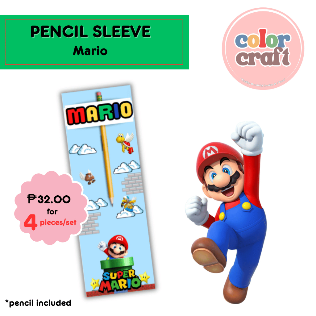 SUPER MARIO BROTHERS BIRTHDAY PENCIL SLEEVE l GIVEAWAY l SOUVENIR SET ...