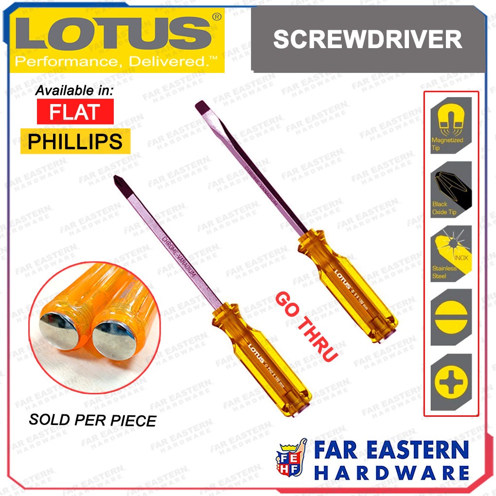 LOTUS Screwdriver Hex Flat | Phillips GO THRU LTHT | Shopee Philippines
