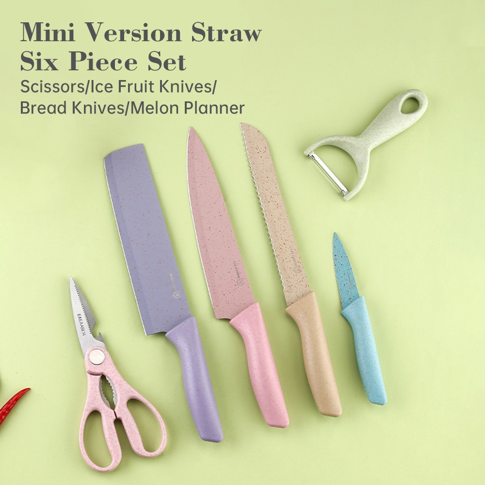 6-Piece Kitchen Knife Set Corrugated Color Stainless Steel Chef's Knife ...