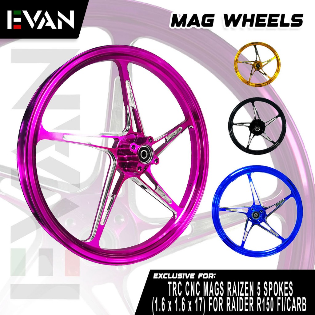 EVAN.COM TRC CNC MAGS RAIZEN 5 SPOKES (1.6 x 1.6 x 17) FOR RAIDER R150 ...