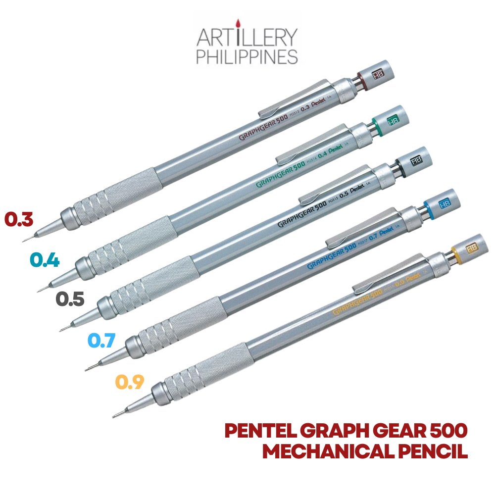 Pentel Graph Gear 500 Mechanical Pencil [0.3mm 0.4mm 0.5mm 0.7mm] for ...