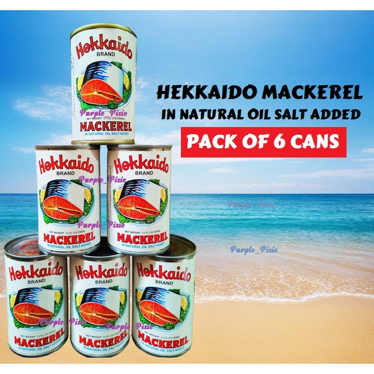 HOKKAIDO MACKEREL in NATURAL OIL SALT ADDED 155g x 6 Cans | Shopee Philippines