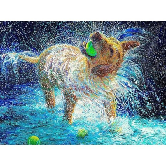 Jigsaw Puzzle 1200 pcs | Iris Scott Collection - Shaking Labrador ...