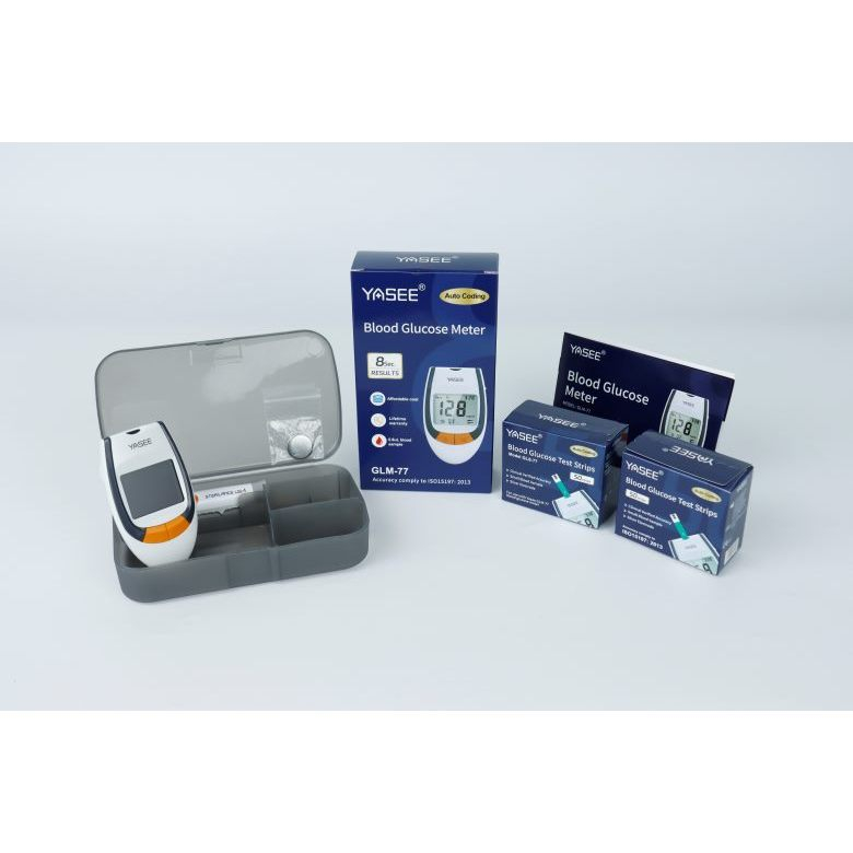 Yasee Blood Glucose Meter GLM-77 with 100pcs Test Strips and Lancets ...