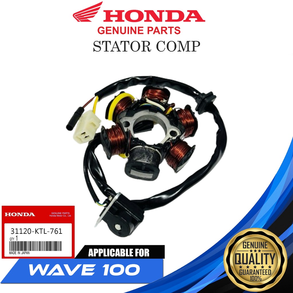 HONDA GENUINE STATOR COMP. FOR WAVE 100 ( 31120-KTL-761 ) | Shopee ...