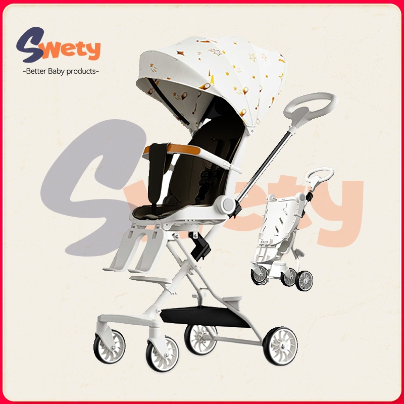 Swety Folding baby stroller 0-48 months 4 wheels lightweight two-way ...