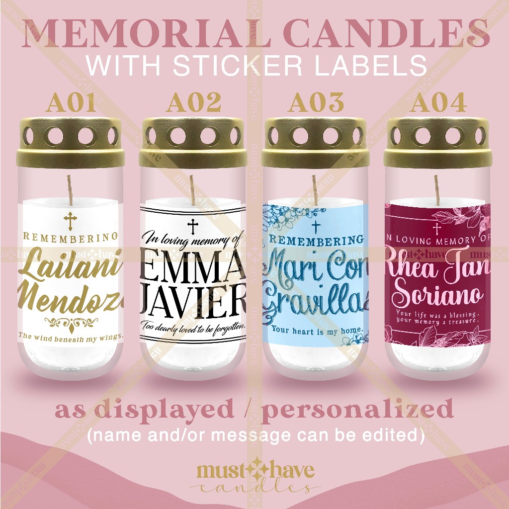Memorial Candle Glass for Undas - personalized customized print ...