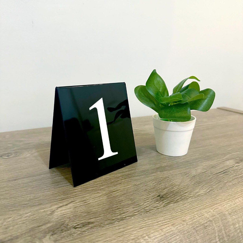 Table Number Restaurant Bar Dining Waterproof Acrylic Signage Standee ...