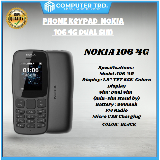 Nokia 106 4GB Dual Sim Original Basic Backup Phone Original | Shopee ...