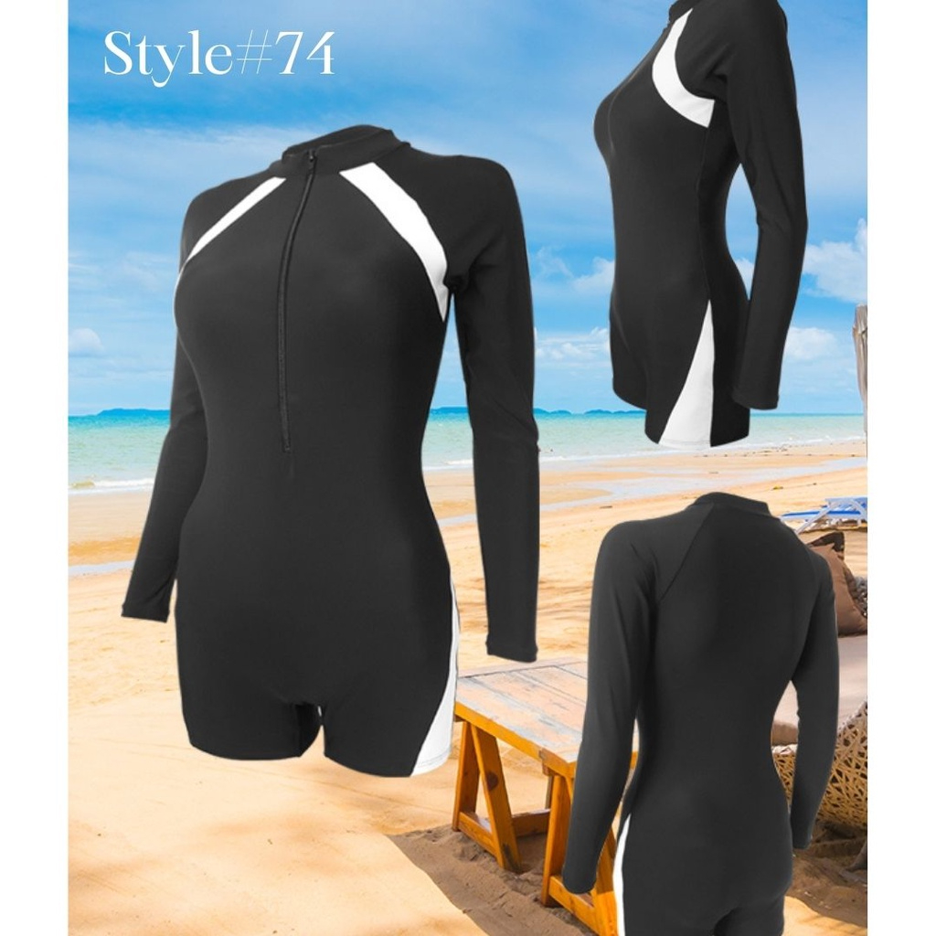 Summer Rashguard Swimdress Plain for Women beach outfit Gash Guard ...