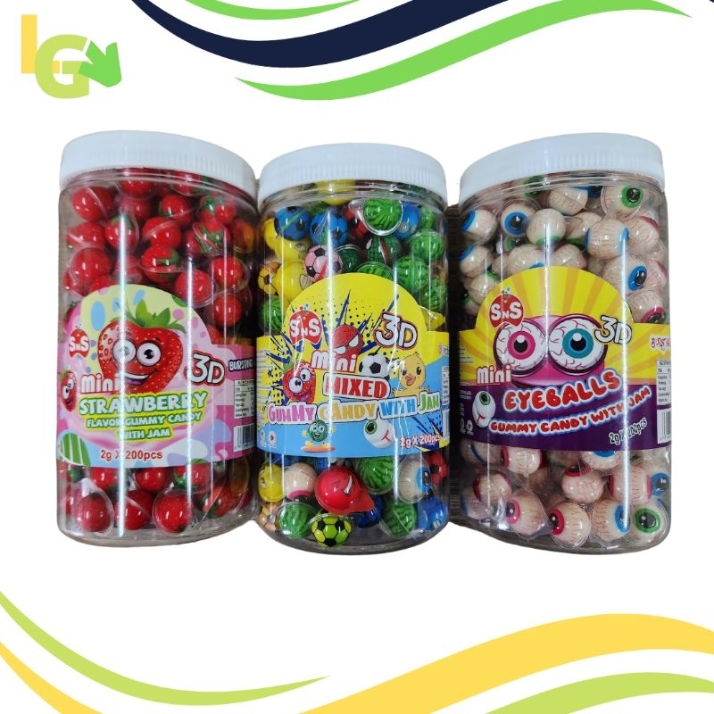 (200pcs.) Mini Gummies with Jam /Strawberry/Eyeball/Mixed Gummy ...