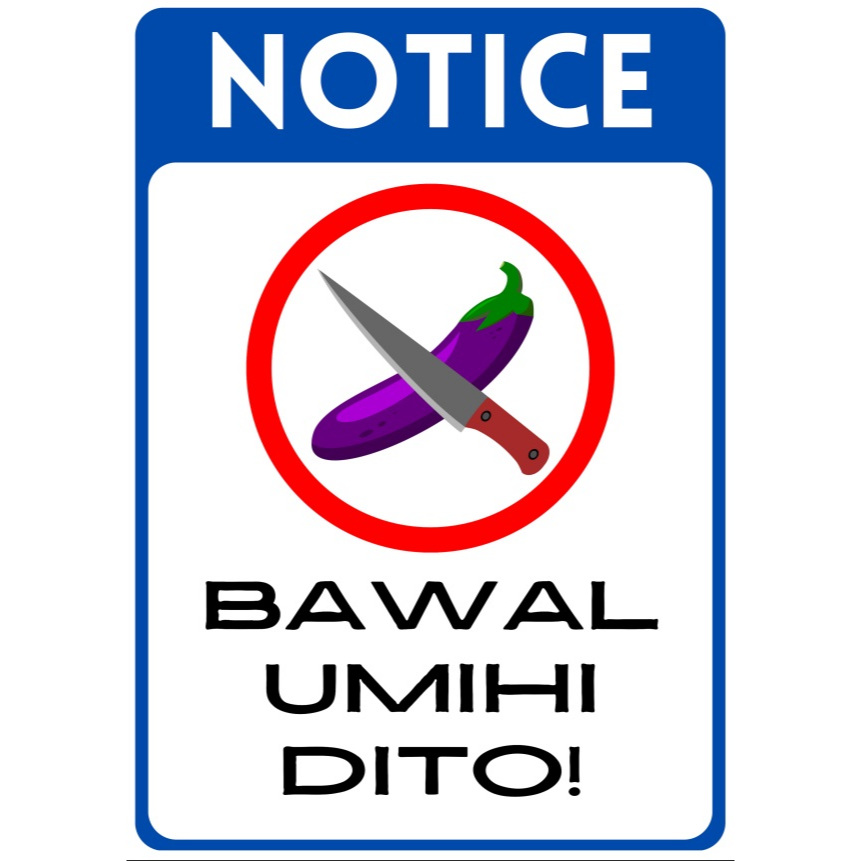 Bawal Umihi Dito Laminated Signage or Notice Sign | Shopee Philippines