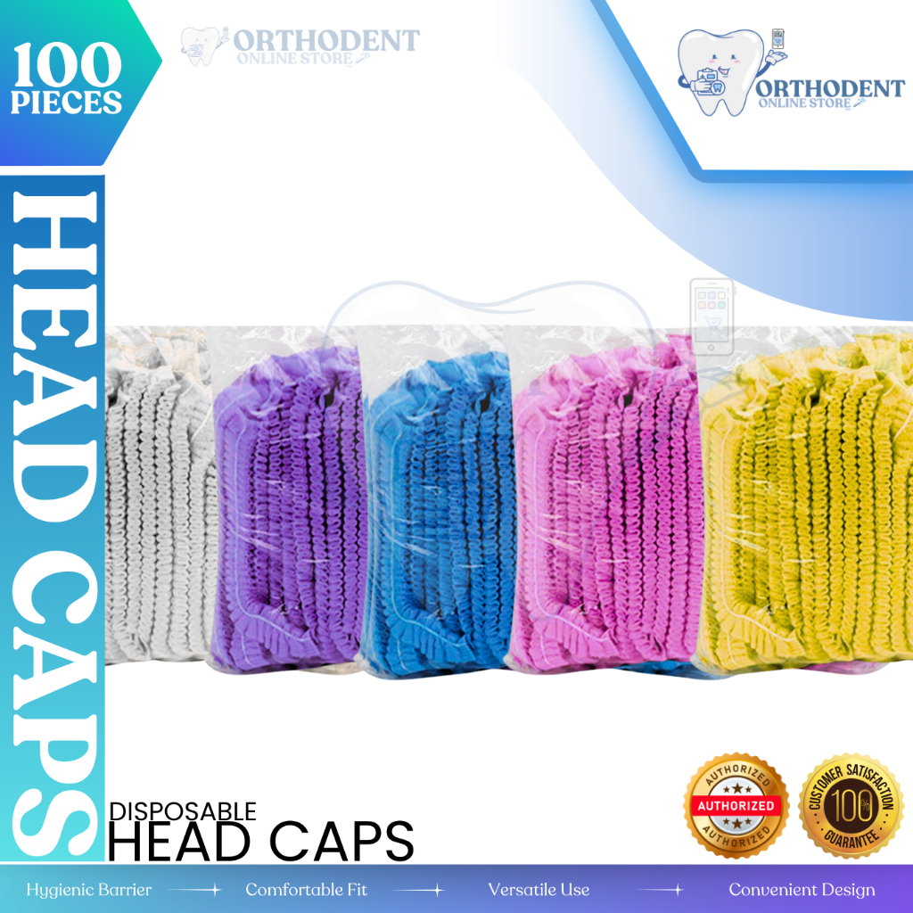 Orthodent | Disposable Non-Woven Bouffant Hair Net Caps (100 pcs) - 21 ...