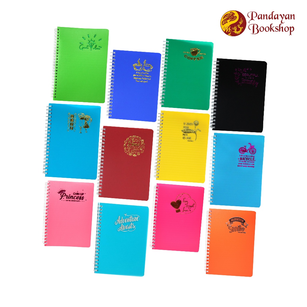 VECO Classic Spiral Notebook Plastic Sheet Cover with Hotfoil Stamp 80 ...