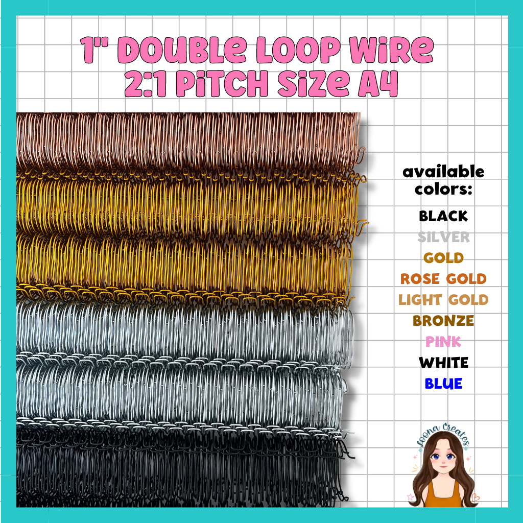 1" Double Loop Binding Wires For Cinch 2:1 Pitch, A4 Size 23 Loops ...