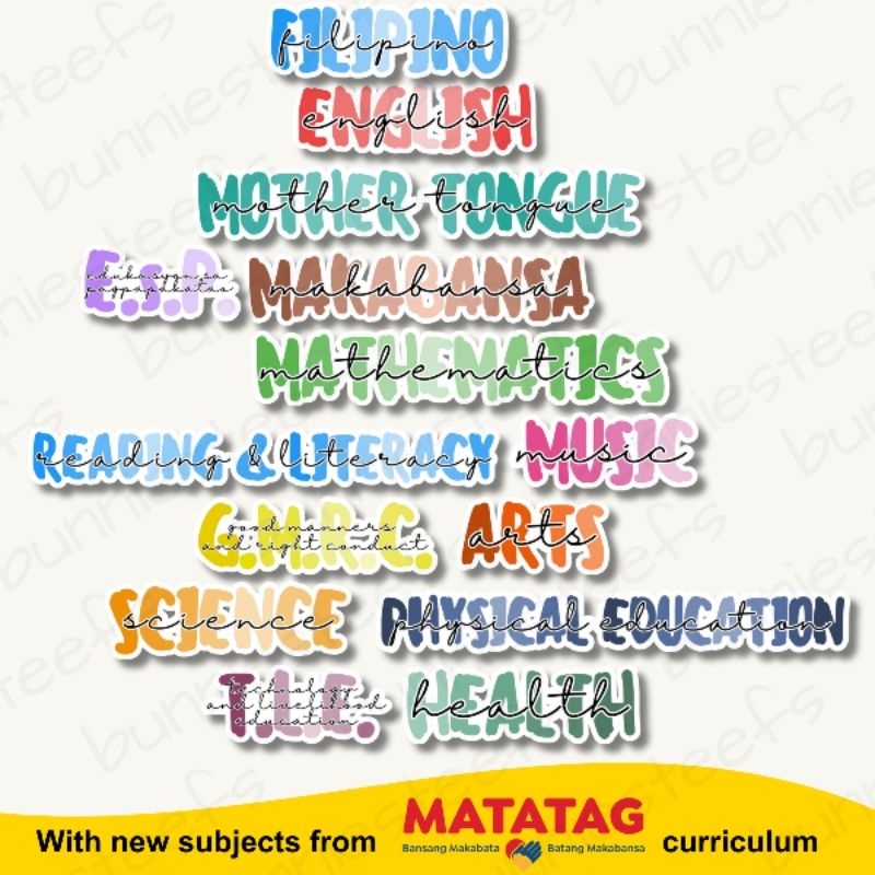 SUBJECT STICKER - SET - WITH NEW SUBJECTS FROM MATATAG | Shopee Philippines