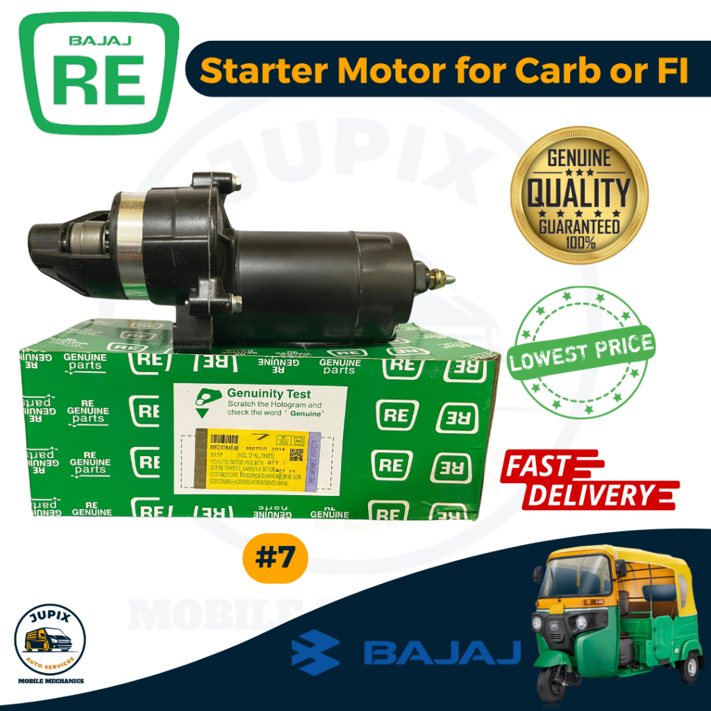 Bajaj RE Starter Motor for Carb or FI [#7] | Shopee Philippines