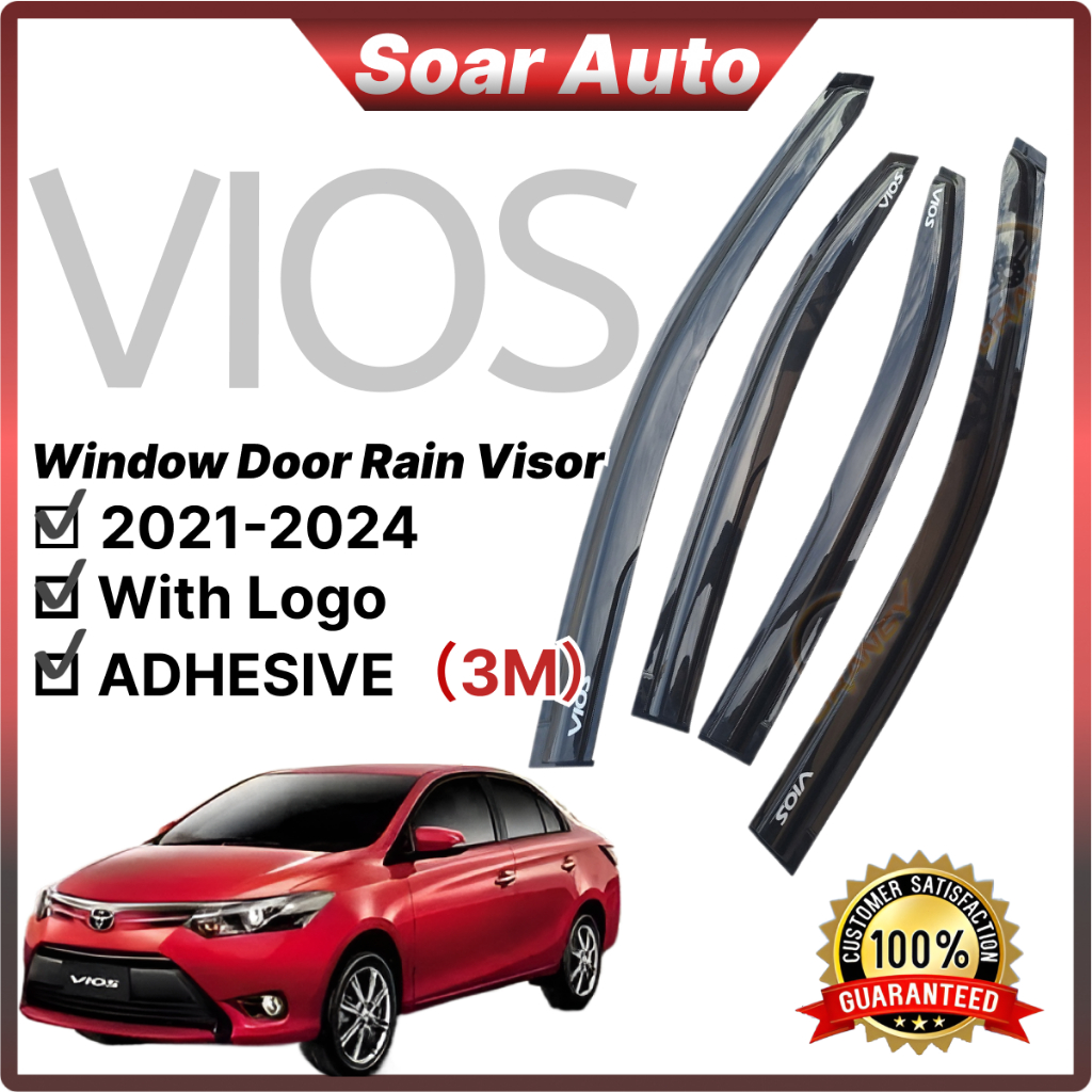 4Pcs Toyota Vios Accessories 2021 to 2024 Vios Rain Visor Rain Guard ...
