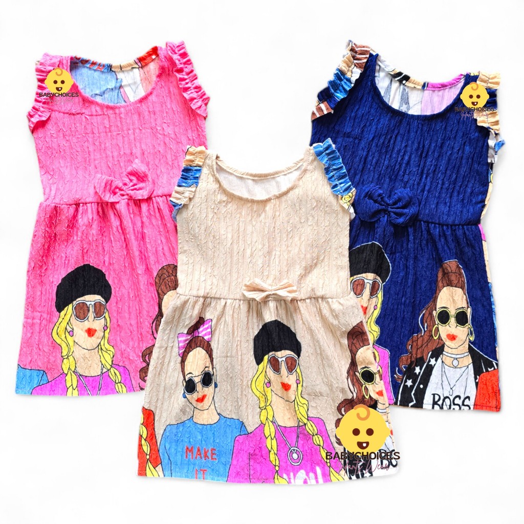 3pcs Barcrepe Dress Tao-tao Sabrina For Baby Girl 6m-18months | Shopee ...