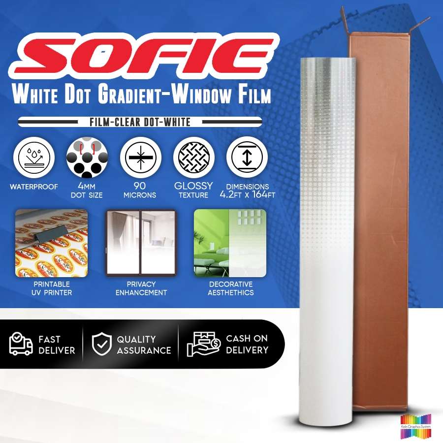 KGS Sofie Window Film - White Dot Gradient 164ft x 4.2ft Window, Doors ...