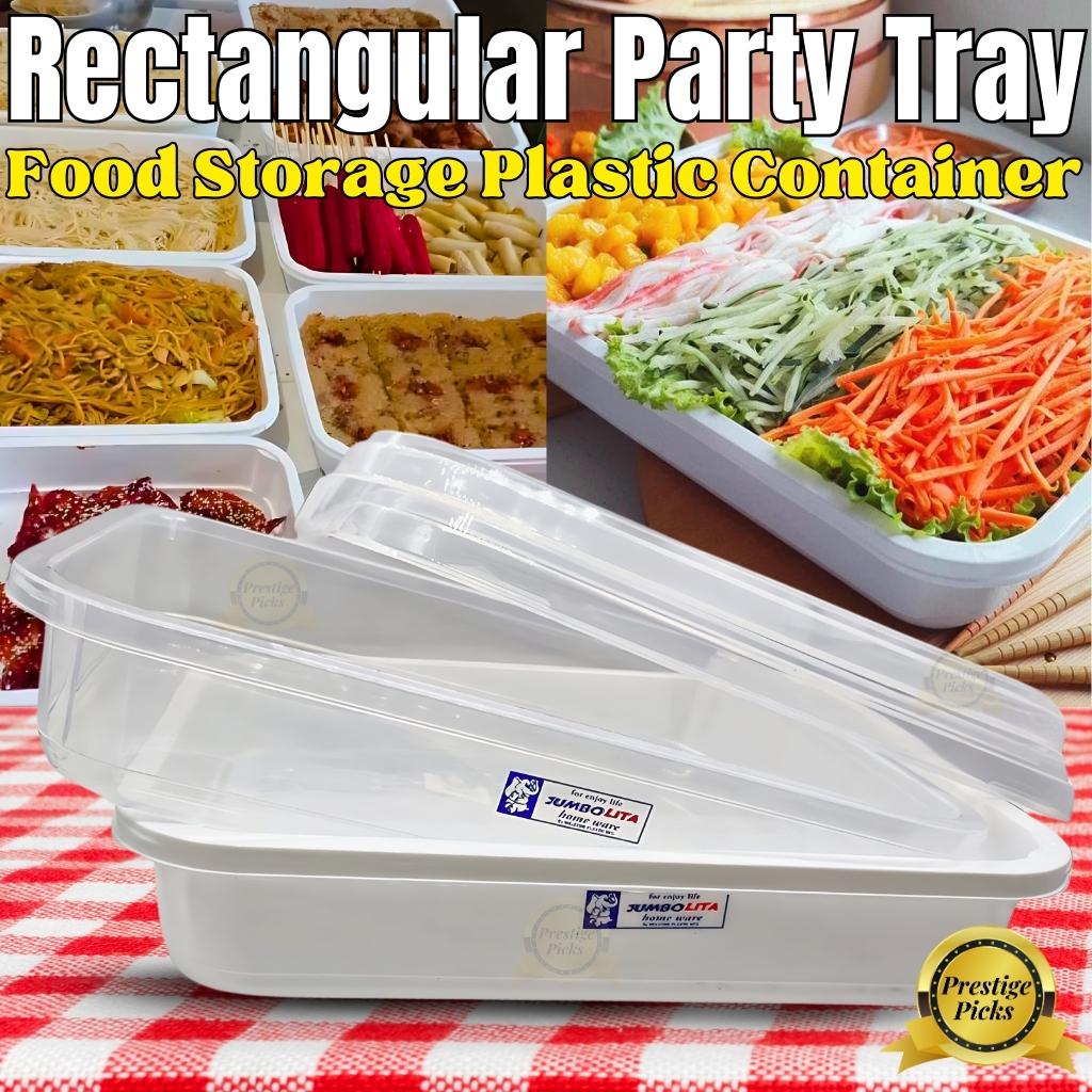 Rectangular Party Tray Food Storage Microwavable Plastic Container ...