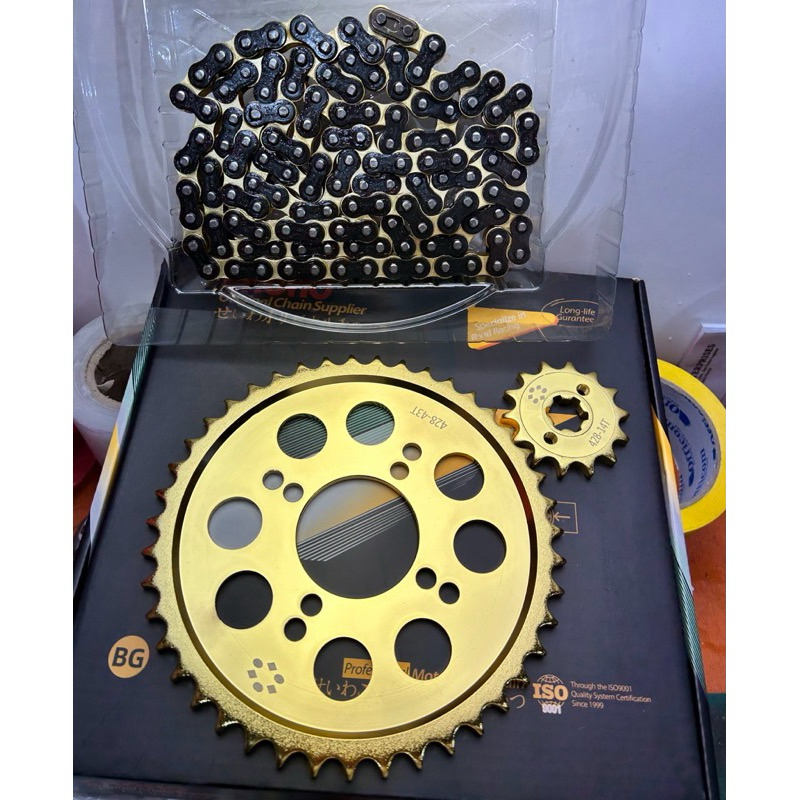 Raider 150 Fi (New and Old) Gold Chain Set Sprocket Set Choho | Shopee ...