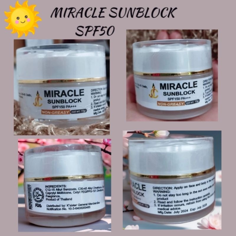 Miracle Sunblock for all types of skin | Shopee Philippines