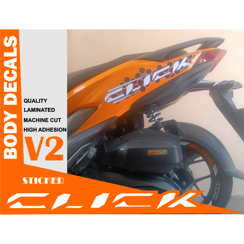 HONDA CLICK VERSION 2 BODY DECALS STICKER | Shopee Philippines