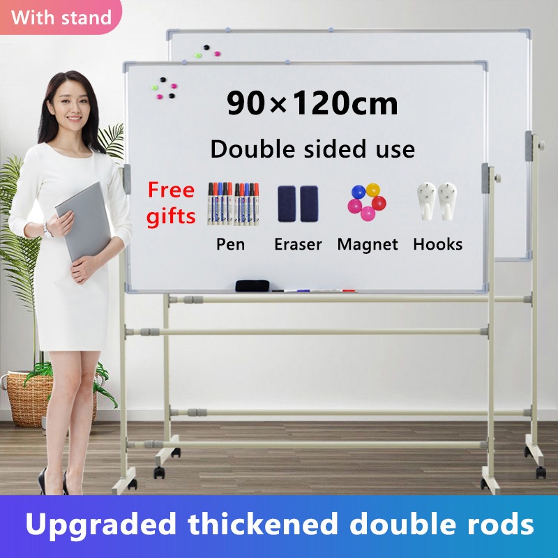 Big Size White Board With Stand Magnetic Whiteboard Marker With Eraser ...