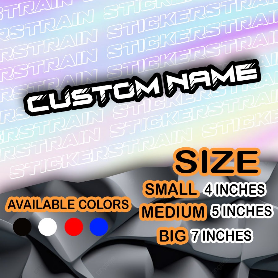 CUSTOMIZED STICKER NAME 1G STYLE STICKER FOR HELMET, CAR, MOTOR ...