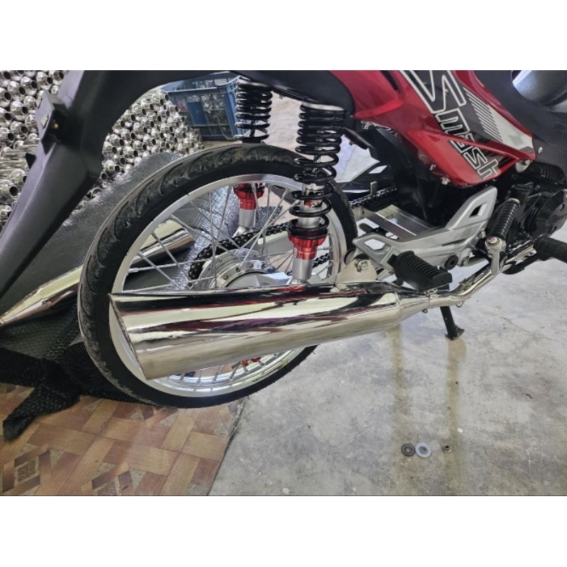 Stainless Power Pipe for Smash 110/115( canister+elbow+silencer ...