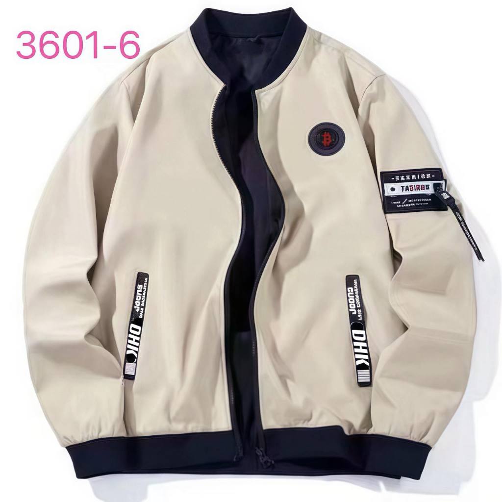 Street Style Casual 5 Colors Trendy Nylon Bomber Jacket with Zipper for ...