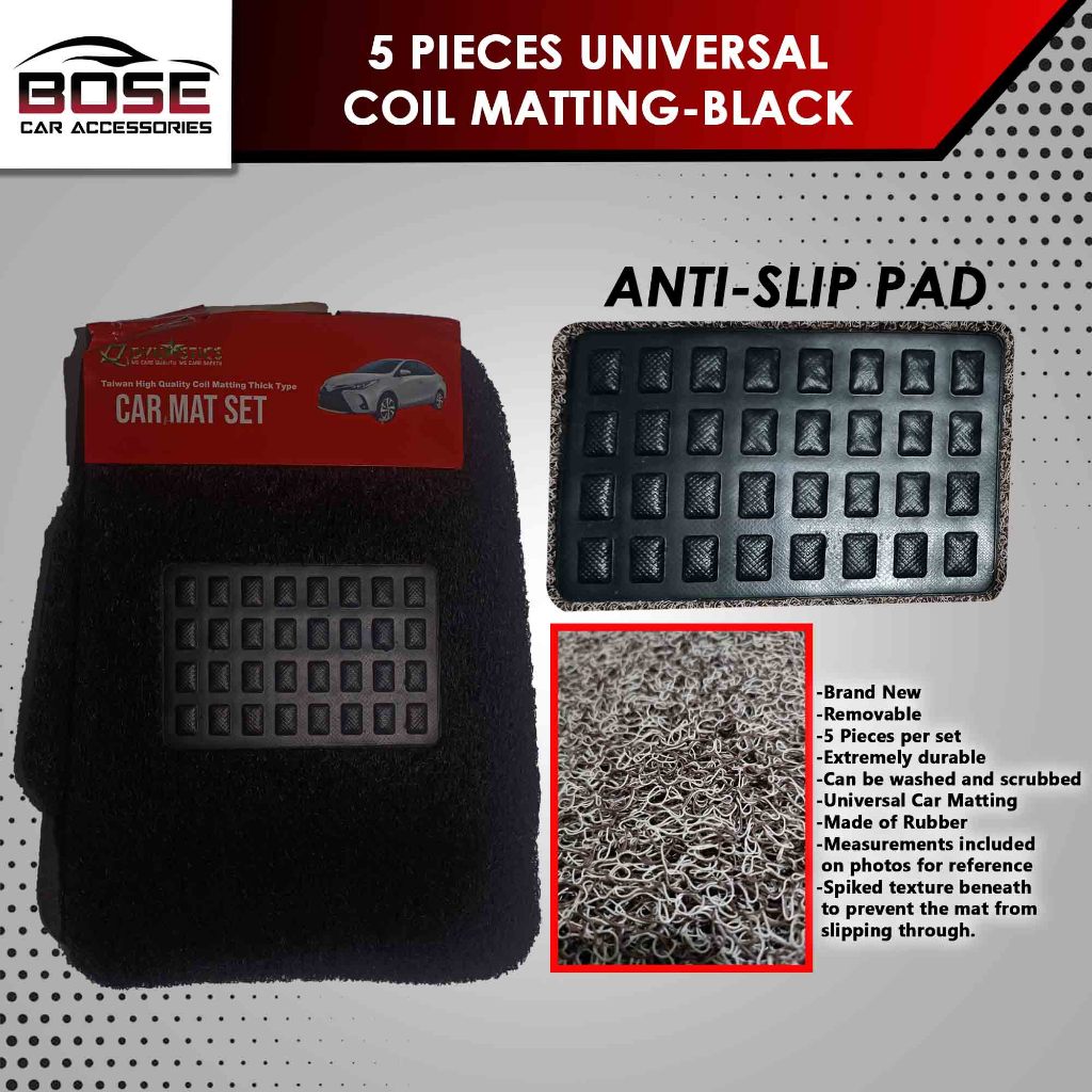Universal Spaghetti Coil Matting 5pcs SET / Black / Gray / Beige / Car ...