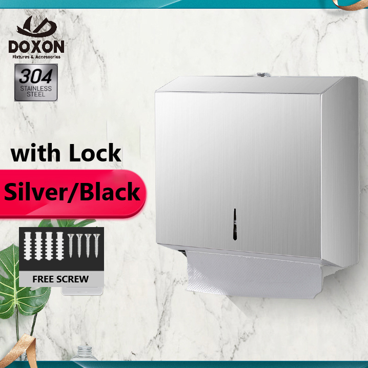 DOXON Stainless Steel Big Tissue Box For Bathroom Hotel Public Toilet ...