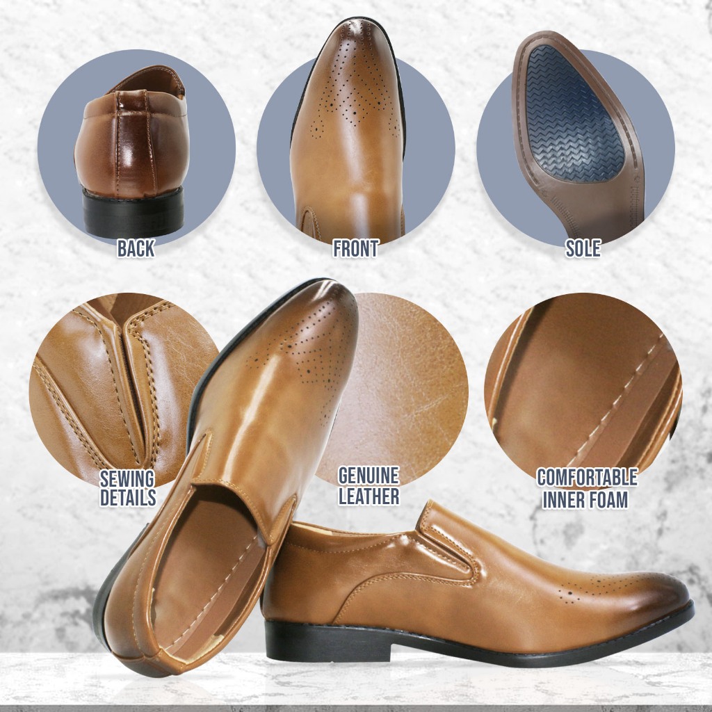 Classic Black Brown Coffee Oxford Shoes with Genuine Leather Formal ...