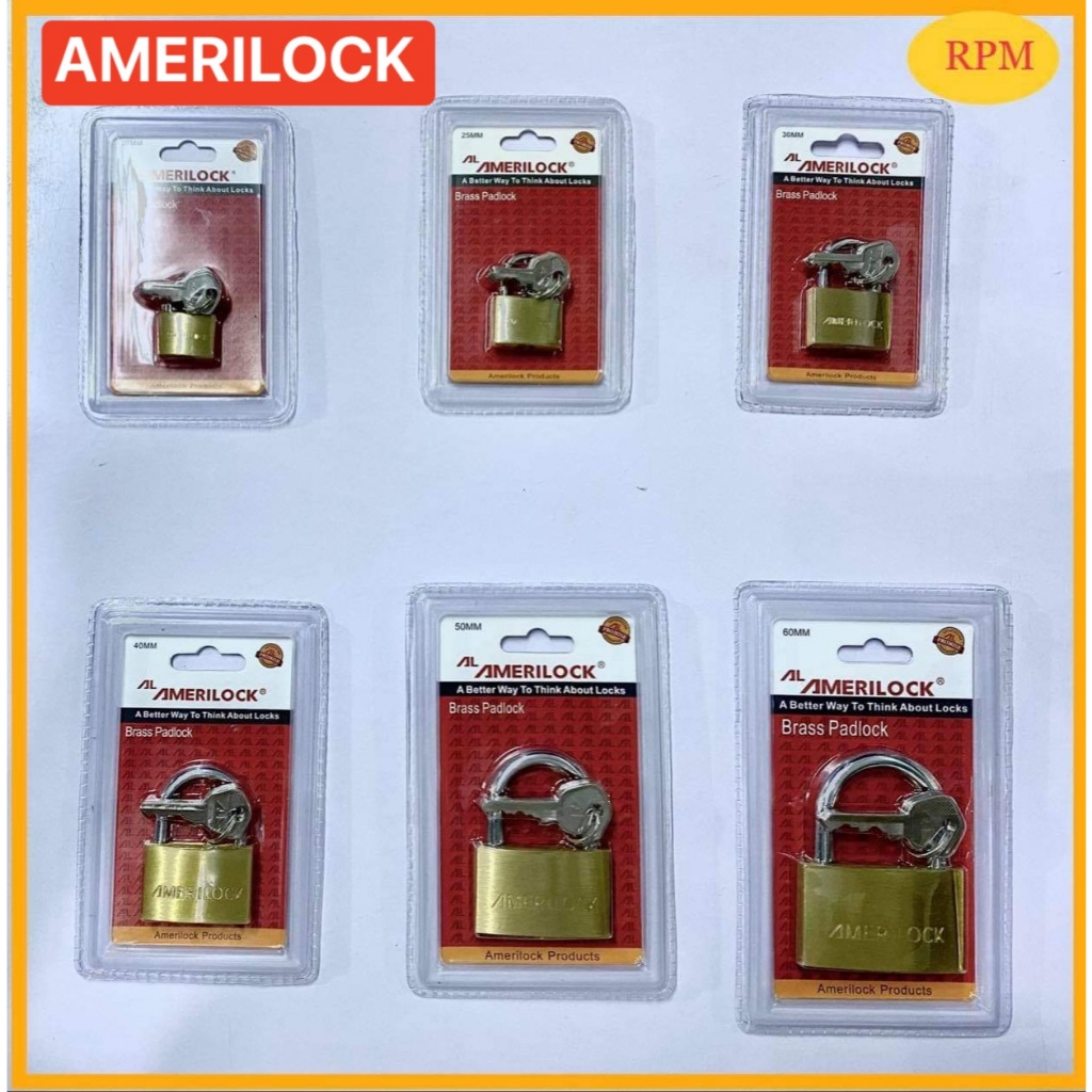 Amerilock Brass Padlock ( 1pc ) ( Assorted sizes ) | Shopee Philippines