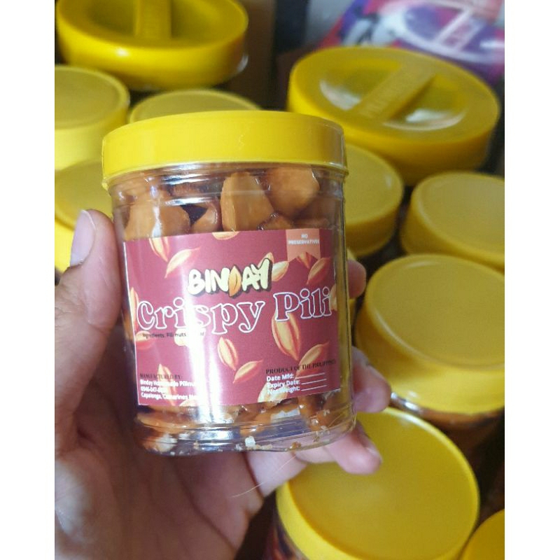 Binday's Crispy Pili nut in a small jar | Shopee Philippines