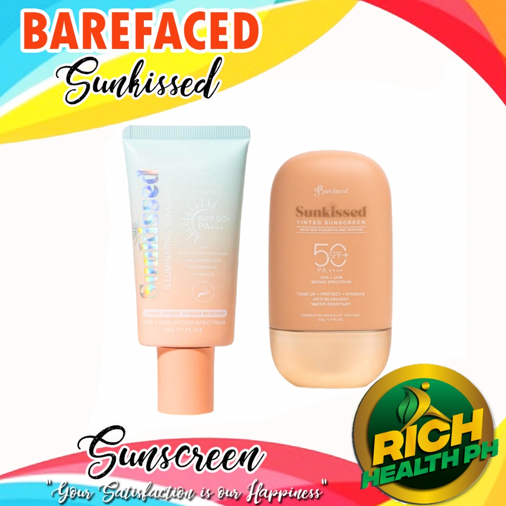 Barefaced Sunkissed Illuminating Sunscreen SPF 50 PA ++ Collagen ...