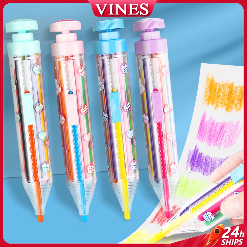 8 in 1 Multi-Color Crayons Retractable Crayons Art Graffiti Painting ...