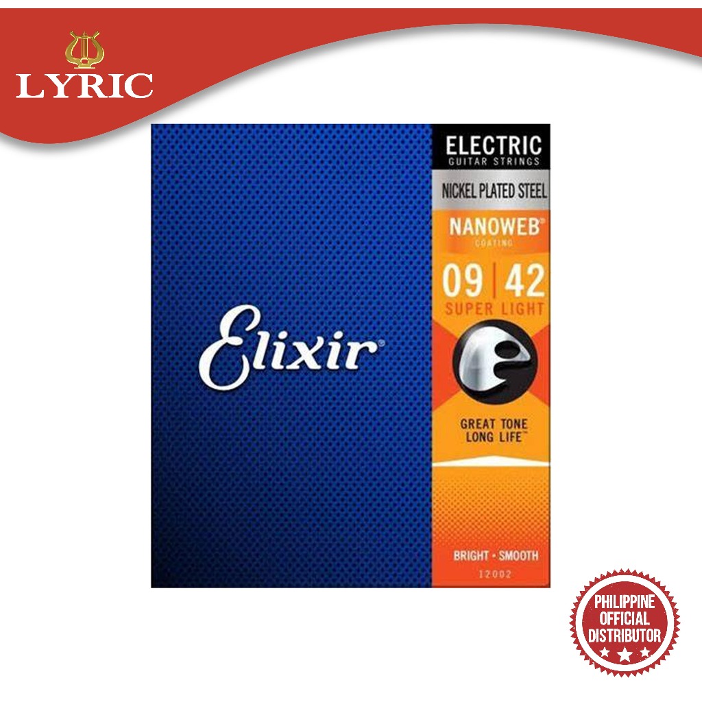 Elixir strings Electric & Acoustic Nanoweb (9/42,10/42,10/46,10/47,11/52,12/53) Optiweb (9/42,10 ...