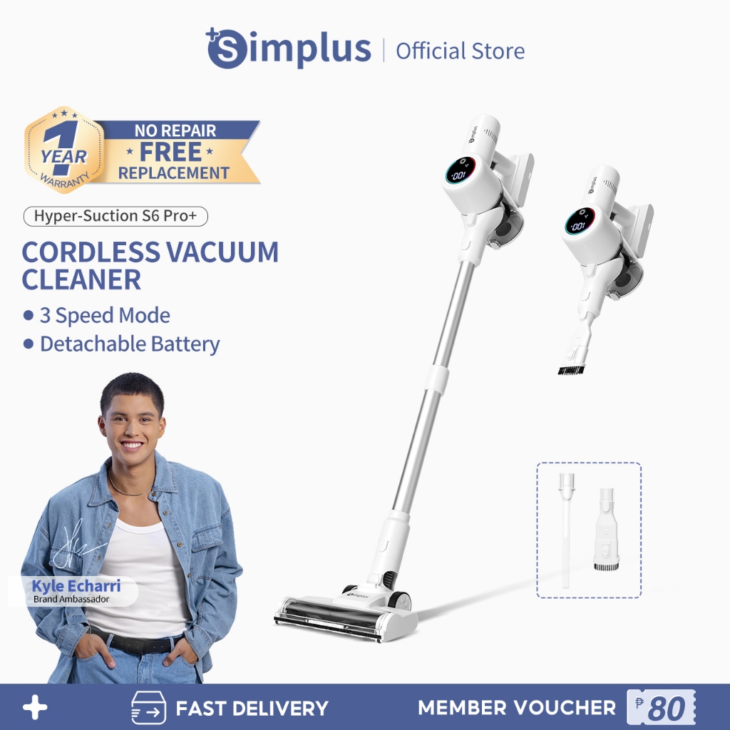 Simplus Cordless Vacuum Cleaner LED Digital Touch Screen 3 Speed Mode ...