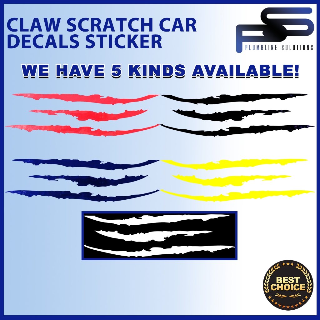 Monster Slash Mark High Quality Sticker Decals for Black / Blue / White ...